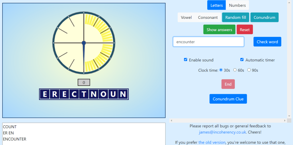 A look at Countdown Conundrum | The Language Closet